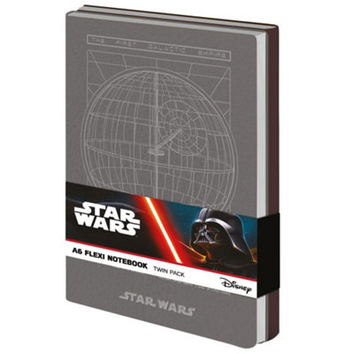 Star Wars Empire Flexible A6 Notebook (Pack of 2) Grey/Black (14.8cm x ...