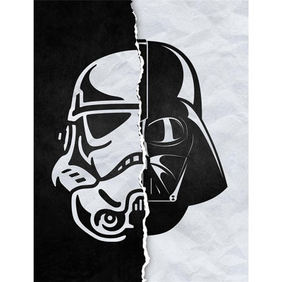 Star Wars Half / Half Darth Vader & Stormtrooper Canvas Print Black ...