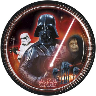 Star Wars Heroes And Villains Paper Party Plates (Pack of 8) Black ...