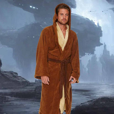 Star Wars Men's Brown Jedi Bathrobe