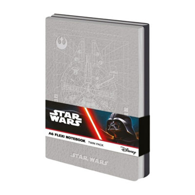 Star Wars Rebel Flexible A6 Notebook (Pack of 2) Light Grey/Black (14 ...