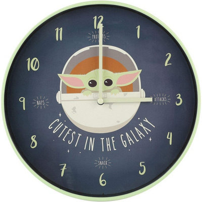 Star Wars: The Mandalorian Cutest In The Galaxy Wall Clock Navy/Green ...