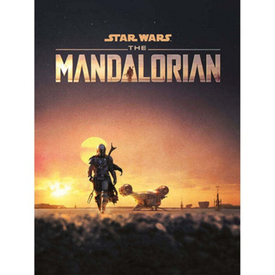 Star Wars: The Mandalorian Dusk Canvas Print Sunset Orange/Black (40cm ...