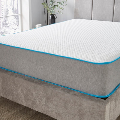 Starlight Beds Grey Deep Quilted Bubble Memory Foam Spring Mattress Single