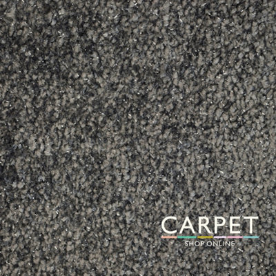 Starlight Charcoal Sparkle Twist Pile Carpet Sample 10cm x 10cm