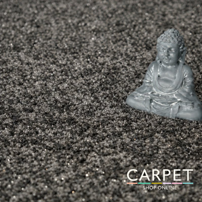Starlight Charcoal Sparkle Twist Pile Carpet Sample 10cm x 10cm