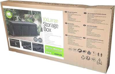 Starplast Outdoor Garden Rattan Style Plastic Storage Utility Chest Cushion Shed Box With Sit-On ...