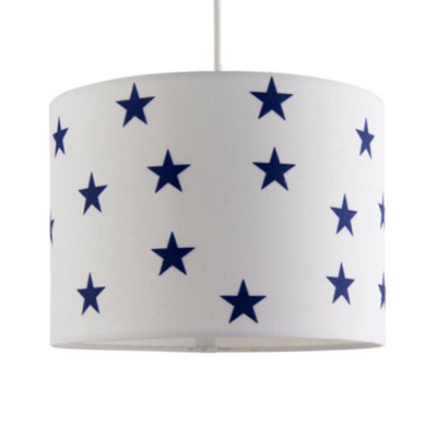 Stars - Navy Blue 25cm Easy Fit Pendant Fabric Shade