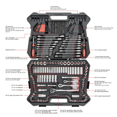 STARWORK True Mechanic 303-Piece Mechanics Tool Set, Professional, SAE ...