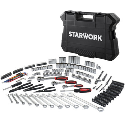 STARWORK True Mechanic 314-Piece Mechanics Tool Kit Set and Socket Set, Professional Metric Set