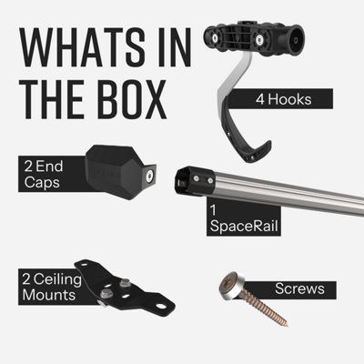 Stashed Spacerail Ceiling Mounted Bike Rack for 4 Bikes, 360 Degree ...