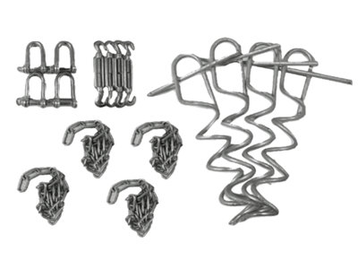 Static Caravan Chain Down Kit with Screw Picket Anchors (Soft Base Tether)