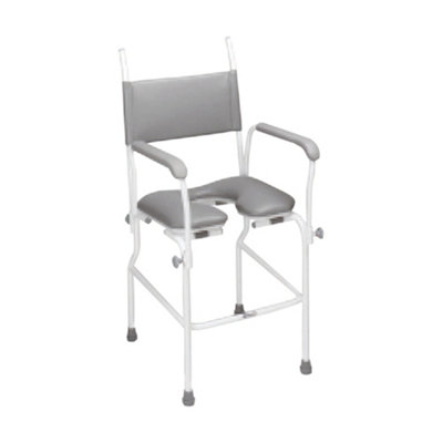 Static Shower Commode Chair - One Piece Tubular Steel Frame - 17 Inch ...