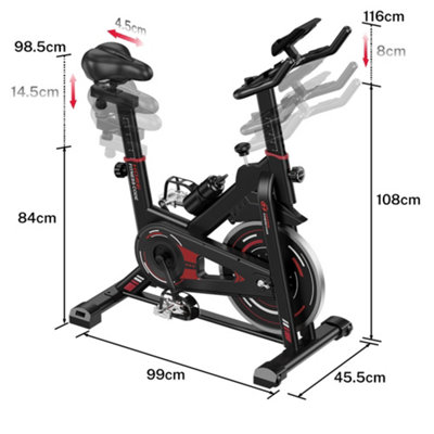 Stationary Exercise Bike with 10KG Flywheel, Adjustable Seat ...