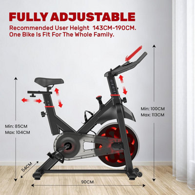 Stationary Exercise Bike with Slient Flywheel LCD Monitor Spin Bike for Home Gym Workout