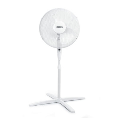 Status 16" White Stand Fan Oscillating 3 Speed