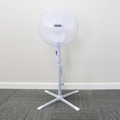 Status 16" White Stand Fan Oscillating 3 Speed