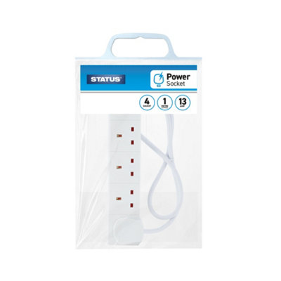 Status 4-Way Extension Socket - 1 Meter