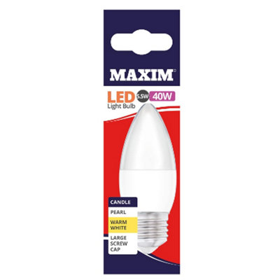 Status International 5.5w BC 2700k Frosted LED Candle Bulb - Extra Warm ...