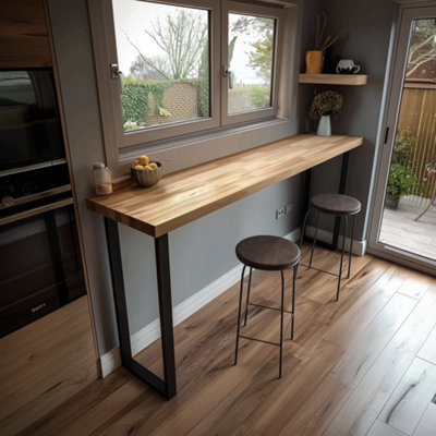 Staved Oak Breakfast Bar Table (Freestanding)