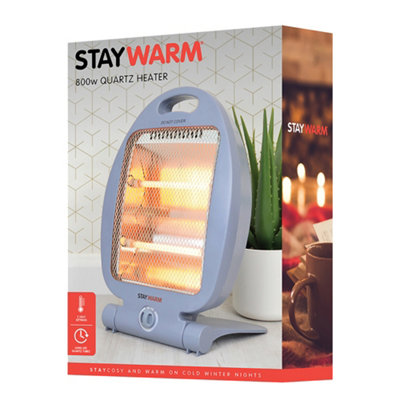 StayWarm 800w 2 Bar Quartz Heater - Grey | DIY at B&Q