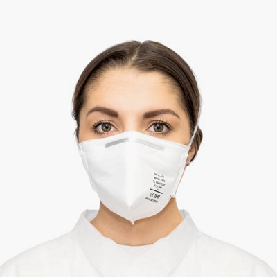 STEALTH FFP2 FOLD FLAT LATEX FREE DUST MASK WITH METAL NOSE CLIP ...