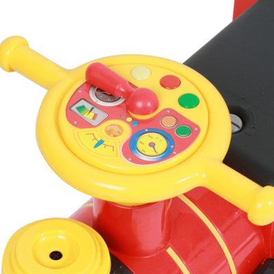 Steam Train Toddler 6v Battery Powered Interactive Ride On Set with Track
