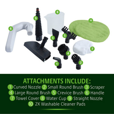 Steam Twister Mop - 2 in 1 - Handheld and Full Size, 500ml Removeable ...