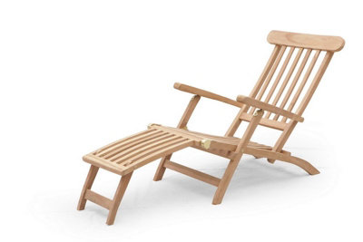 Steamer Chair Wood L120 x W60 x H100 cm