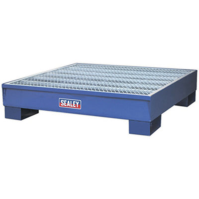 Steel Barrel Bund - 1200 x 1200 x 275mm - Suitable for Storing 4 x 205L ...