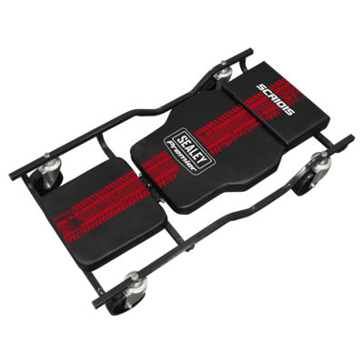 Steel Creeper with 4 Rough Ground 5" Wheels & Adjustable Back/Headrest