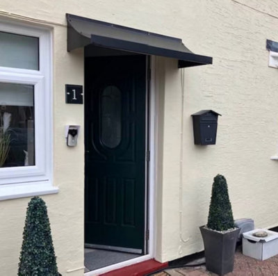 Steel Metal Door Canopy Roof Shelter Awning Shade Rain Cover Porch (1 ...