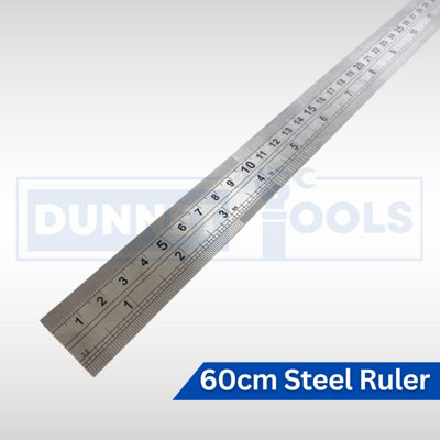 Steel Ruler Measuring Tool 60cm Imperial Metric DIY Joiner Carpenter ...