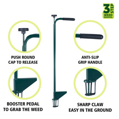 Steel Weed Puller Claw Lawn Weeder Root Remover Killer Grabber Garden Tool