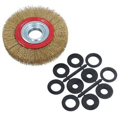 Steel Wire Wheel 150mm with Brush Adapters 6" and 8" Bench Grinders SIL288