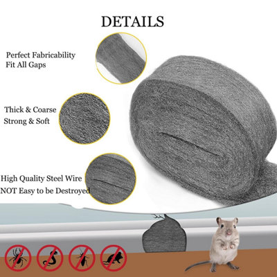 Steel Wire Wool Mice Wool Rats Steel Wool for Cleaning & Closing Small ...