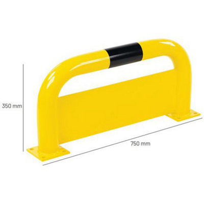Steel Yellow Barrier With Under Run Protection - HxW 350 x 750mm