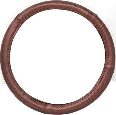 Steering Wheel Cover Leather Look Car Accessories Brown Soft Grip