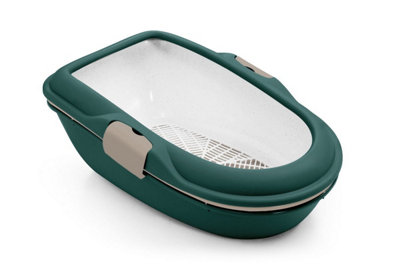 Stefanplast Furba Chic Open Litter Tray - Green/Grey
