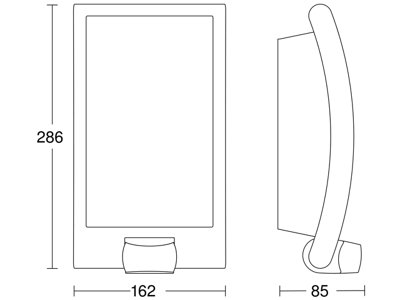 Steinel L 22 S Silver Modern Outdoor Wall Light PIR Motion Sensor ...