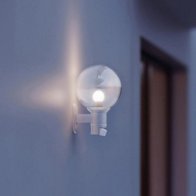 Steinel L 560 S White Classic Globe Outdoor Wall Light PIR Motion ...