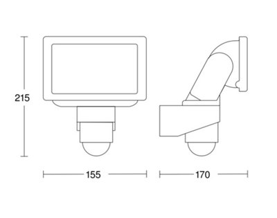 Steinel LS 150 S White LED Flood Light PIR Motion Sensor Security Light ...