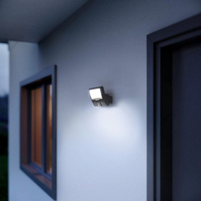 Steinel XLED curved S Anthracite Floodlight Motion Sensor Wall Spot LED ...