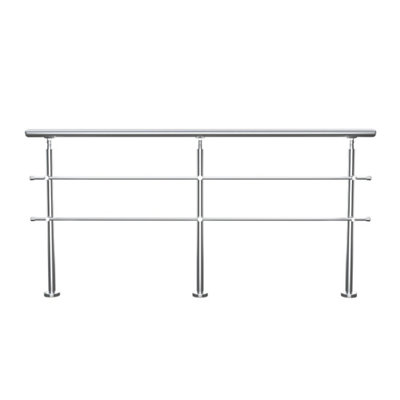 Step Railing Stair Railing Banister Stainless Steel Handrail with 2 ...