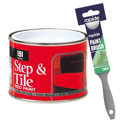 Step & Tile Red Paint 180ml + Paint Brush