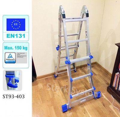 Sterk Systems Telescopic Combination Step Ladders - 4x3 | DIY at B&Q