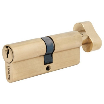 Sterling Br Thumb Turn Euro Cylinder Lock Br (40mm x 40mm) | DIY at B&Q