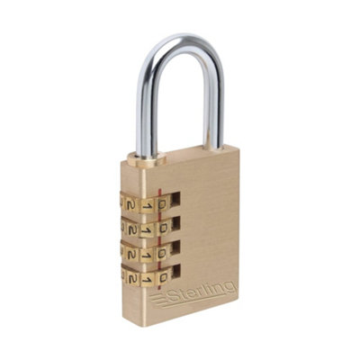 Sterling Light Security 4-Dial Combination Padlock Br (40mm) | DIY at B&Q