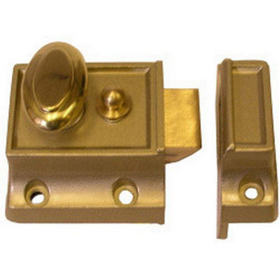 Sterling Narrow Nightlatch Gold (One Size) | DIY at B&Q