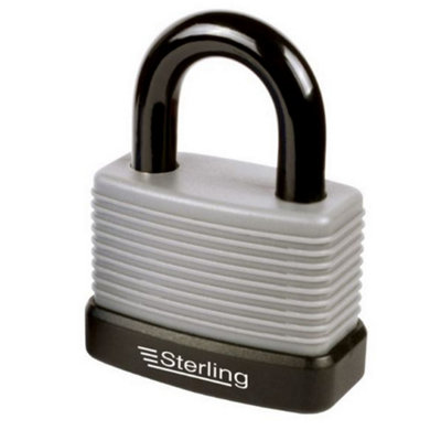 Sterling Padlock With Cover Grey/Black (57mm) | DIY at B&Q